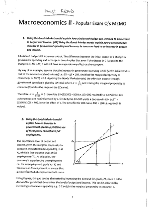 Chap 1 multiple choice questions for macroeconomics - ecs2602 - Unisa ...