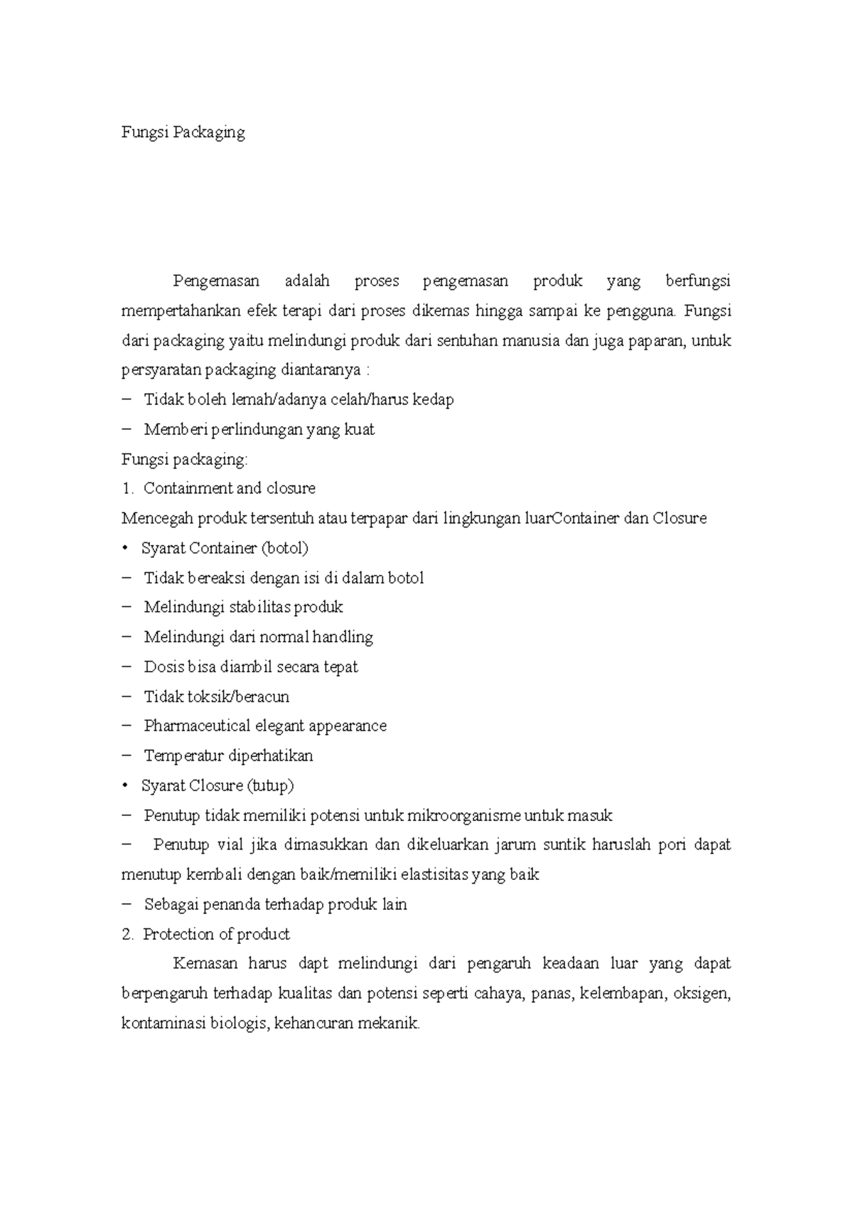 Fungsi Packaging - Fungsi Packaging Pengemasan adalah proses pengemasan ...