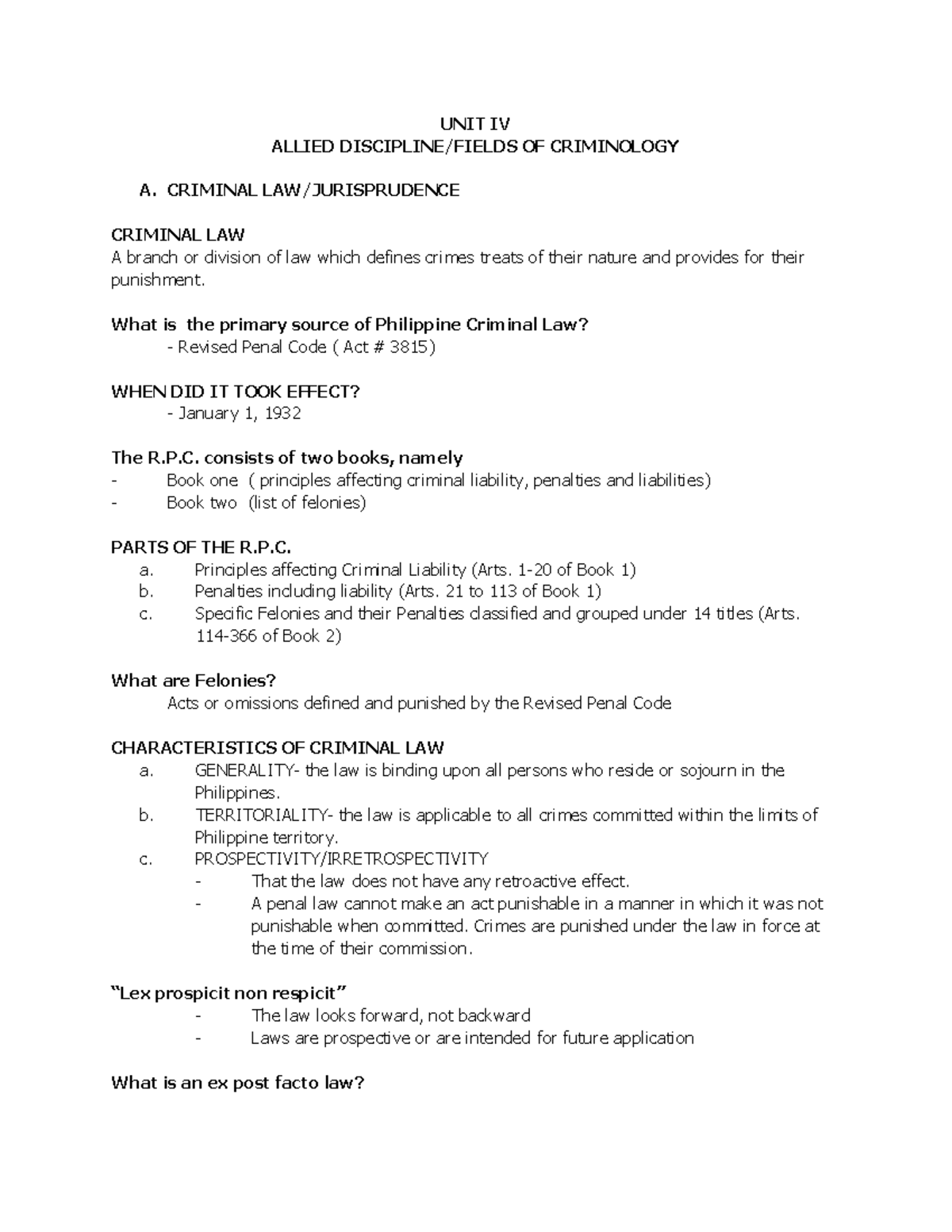 Unit 4 (Midterm) - ... - UNIT IV ALLIED DISCIPLINE/FIELDS OF ...