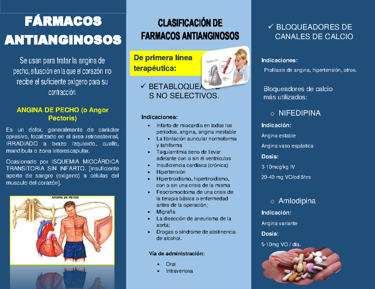 - Tríptico DE Farmacos Antianginosos - U FÁRMACOS ANTIANGINOSOS ...
