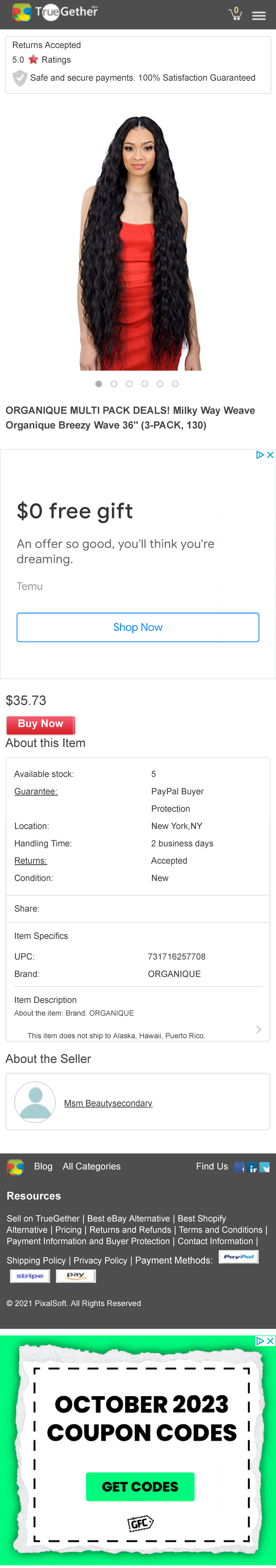 Organique Multi PACK Deals Milky Way Weave Organique Breezy Wave 36 ...