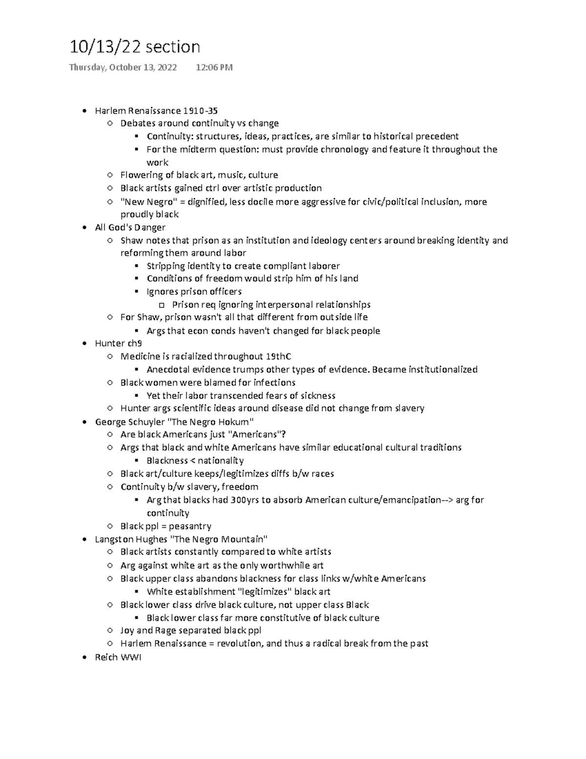 Harlem renaissance notes - Harlem Renaissance 1910- Debates around ...