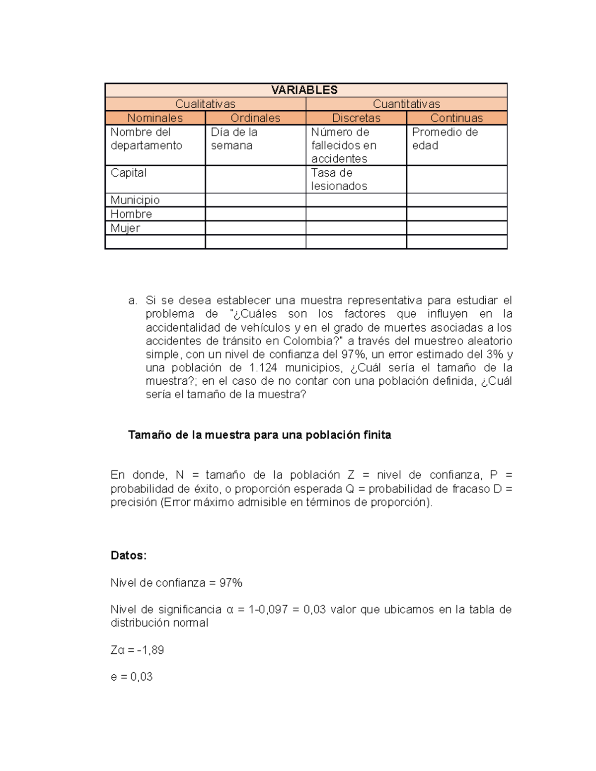 Variables y ejercicio - Apuntes 1-3 - VARIABLES Cualitativas ...