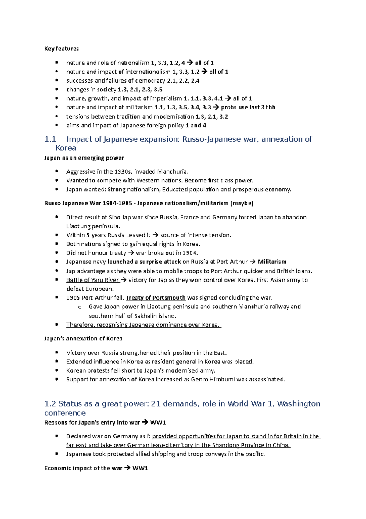 National Study Japan - condensed - Studocu