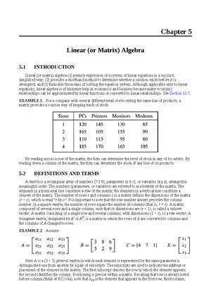 L1-Matrix Algebra - ECON331Lecture Notes: Ch4andCh 1 Matrix Algebra ...