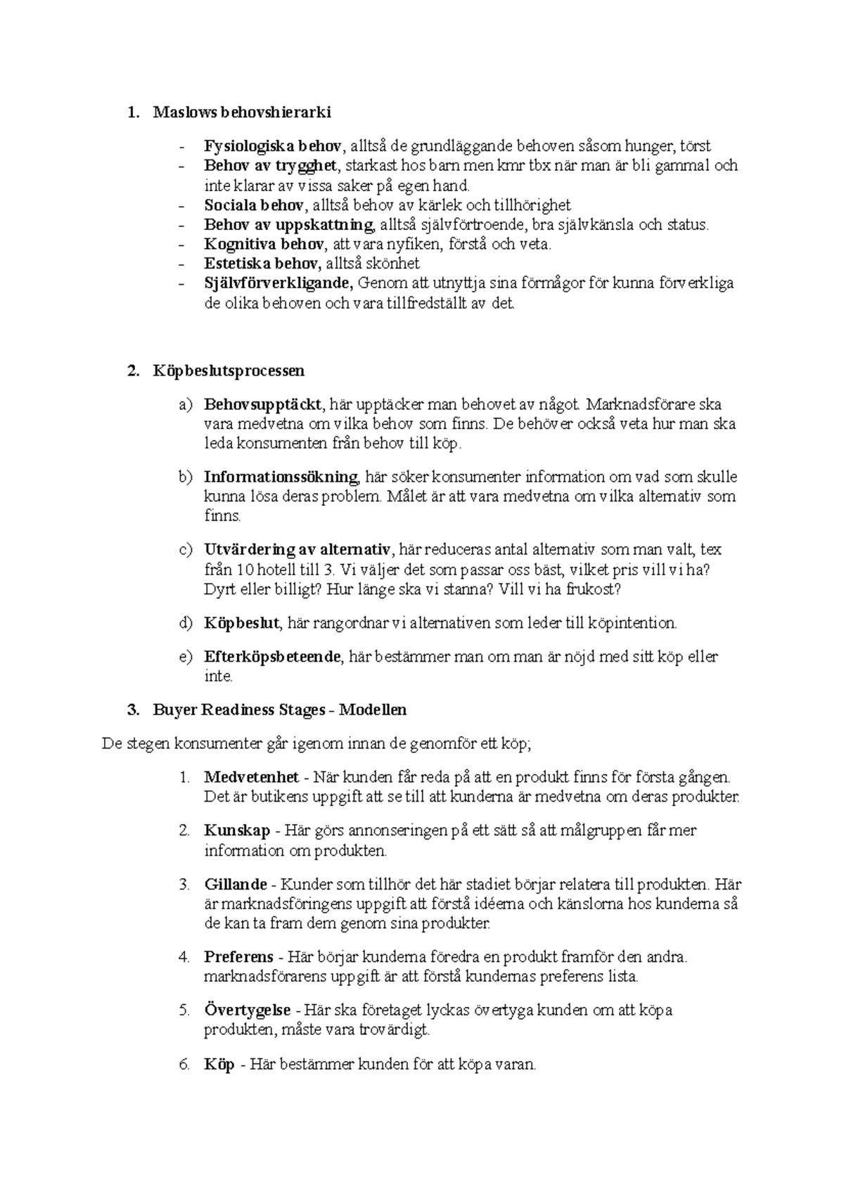 Tenta 2019 0328 - Maslows behovshierarki Fysiologiska behov, alltså de ...
