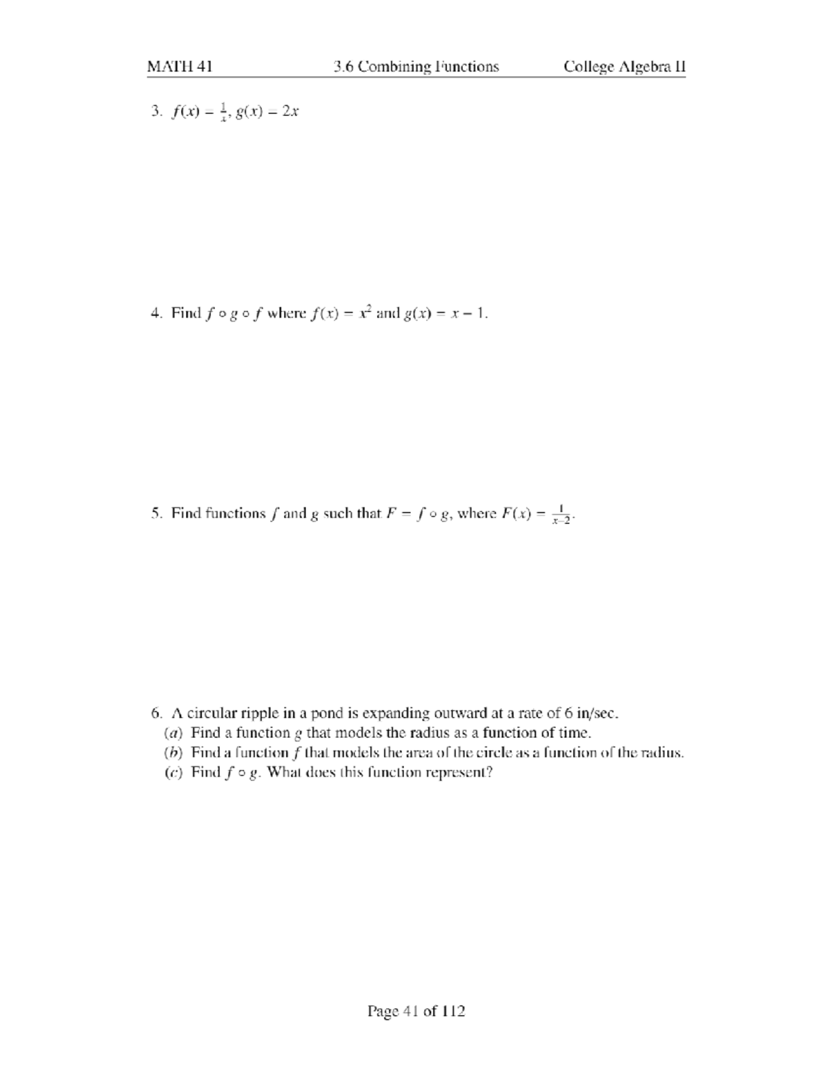College Algebra Ii And Trigonometry Lecture Notes Part 3 Math 121
