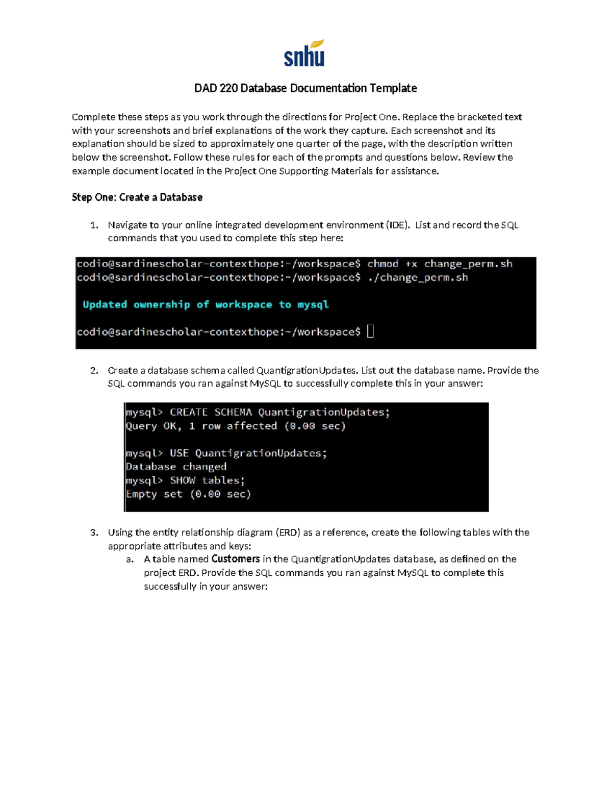 DAD 220 Database Documentation Skinner - DAD 220 Database Documentation Template Complete these ...
