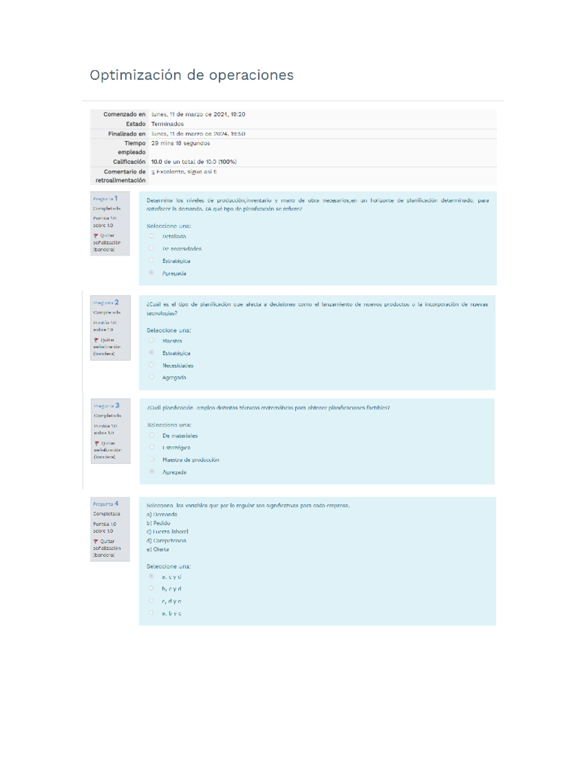 Optimización de operaciones examen 1 - proyectos - Studocu