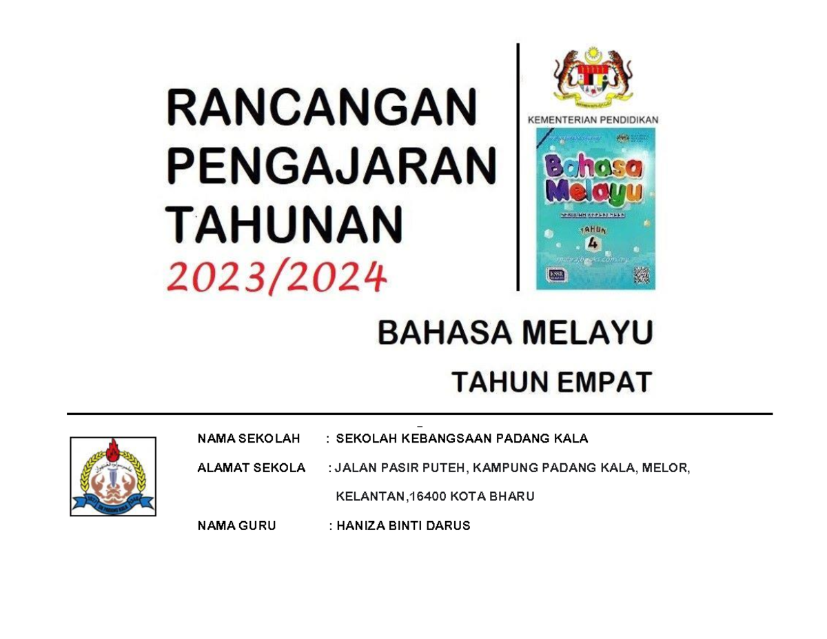RPT BM THN 4 - RPT BM THN 4 - _ NAMA SEKOLAH : SEKOLAH KEBANGSAAN PADANG KALA ALAMAT SEKOLA ...