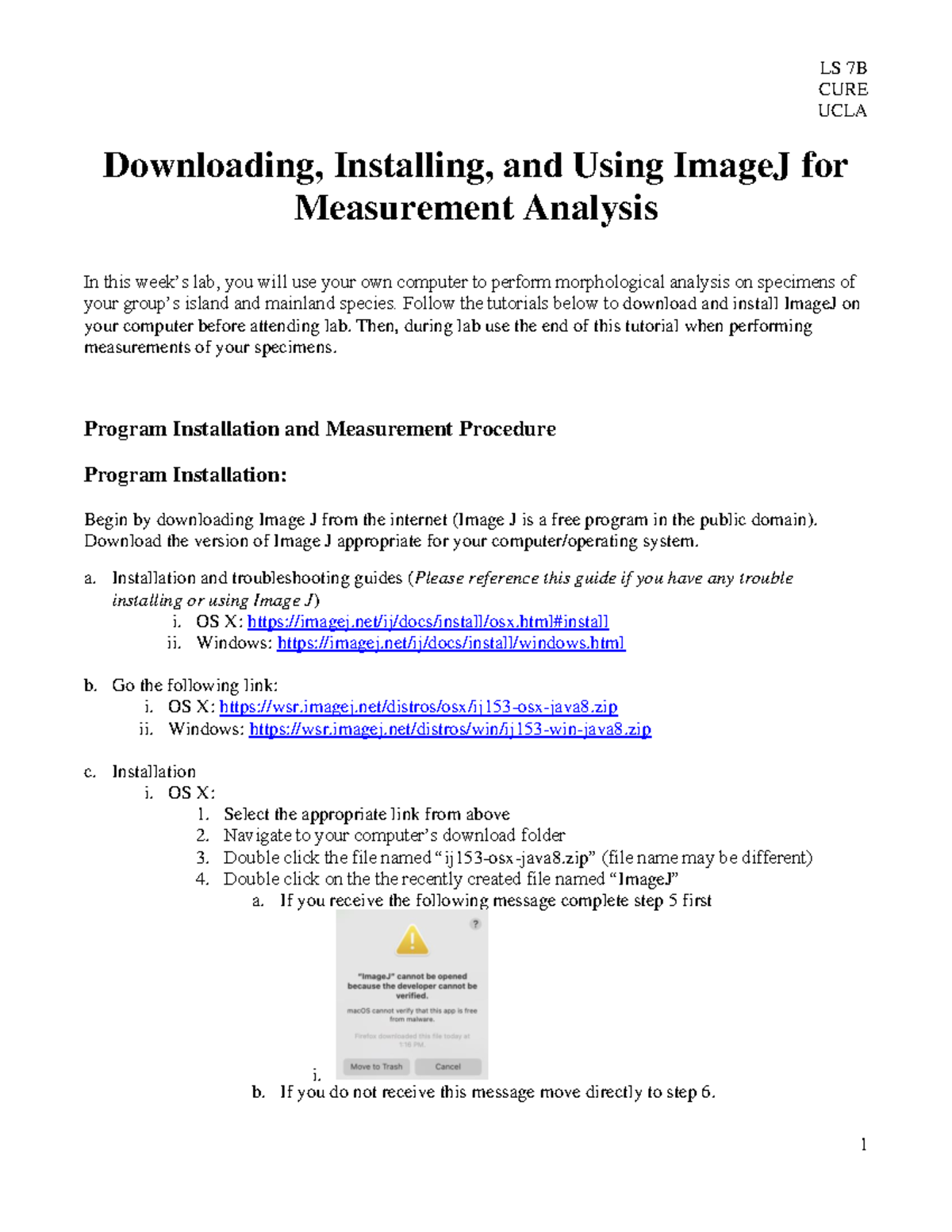 CURE Image J Measurments Tutorial V2 W24 - CURE UCLA Downloading, Installing, and Using ImageJ ...