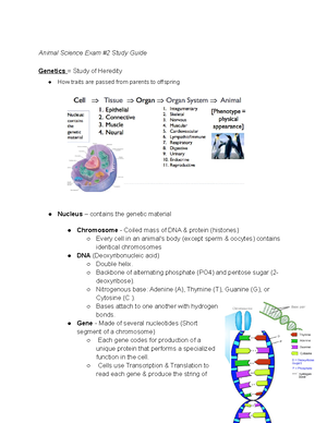 Exam 1 Study Guide - Animal Science Exam #1 Study Guide Introduction ...