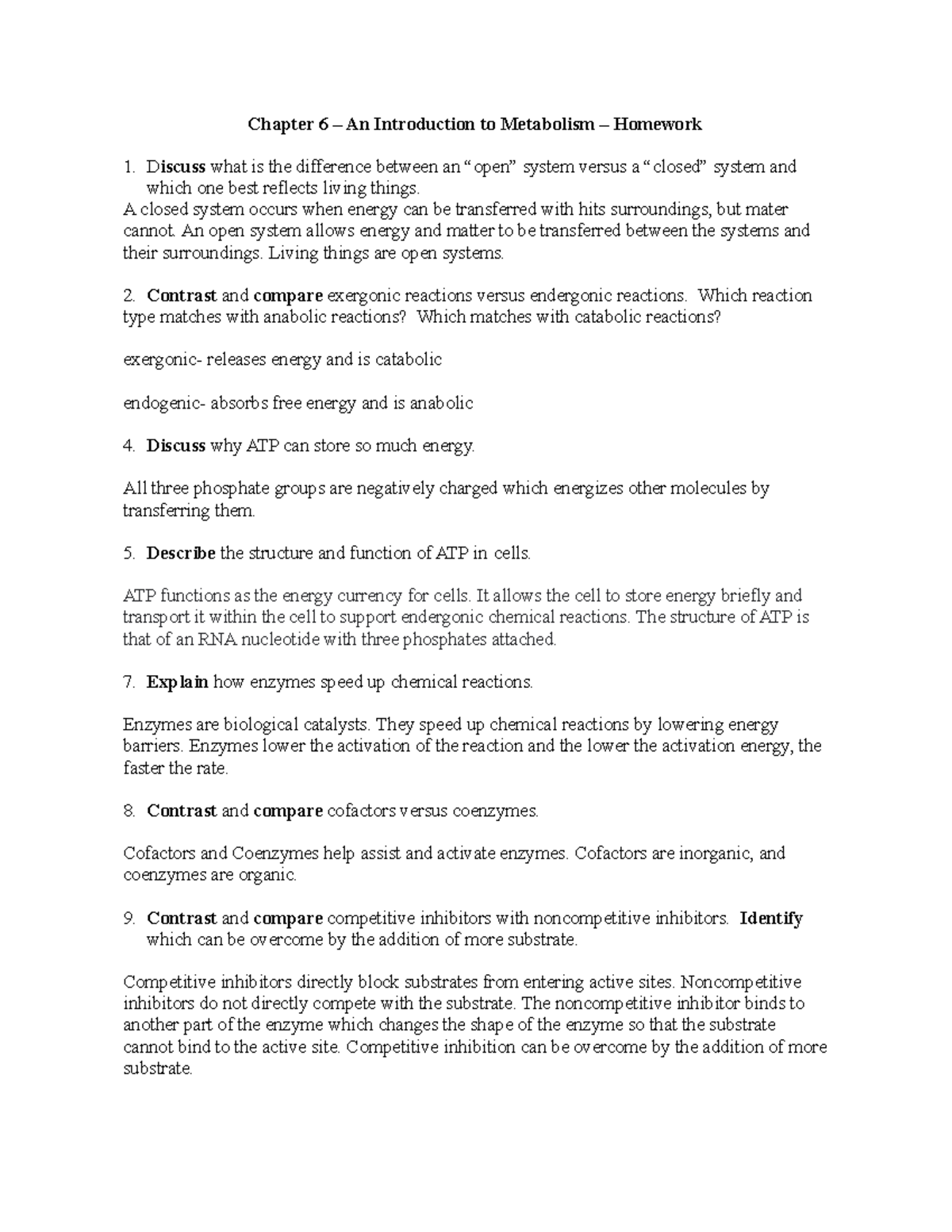 Copy of Chapter 6 - bio - Chapter 6 – An Introduction to Metabolism ...