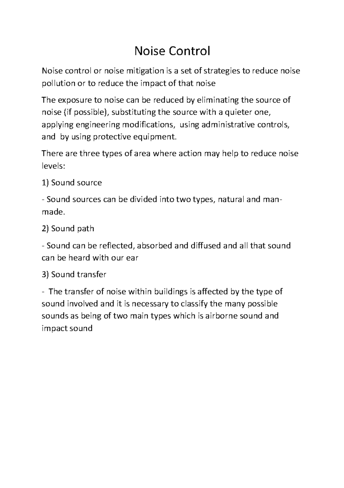 Noise Control - Noise Control Noise control or noise mitigation is a ...