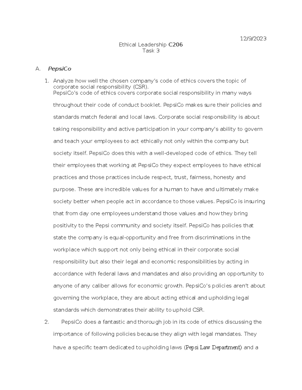 Task 3 - Task 3, was awarded an excellence award for the essay. - 12/9 ...