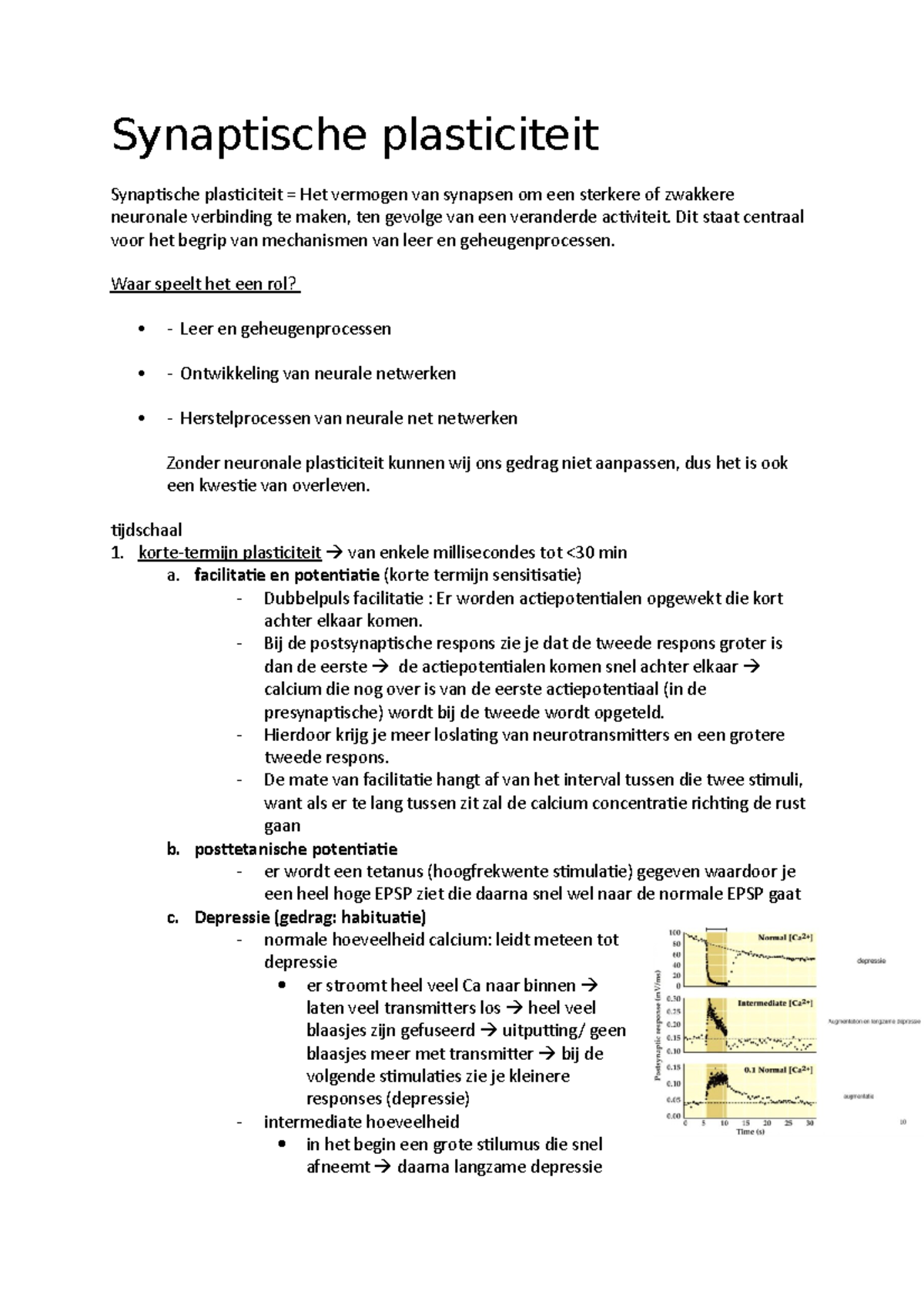 Synaptische plasticiteit - Synaptische plasticiteit Synaptische ...