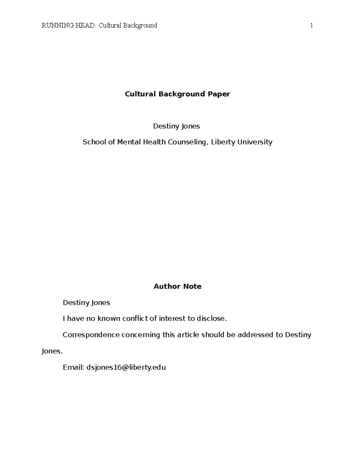 Cultural Background Paper-DJones - Cultural Background Paper Destiny ...