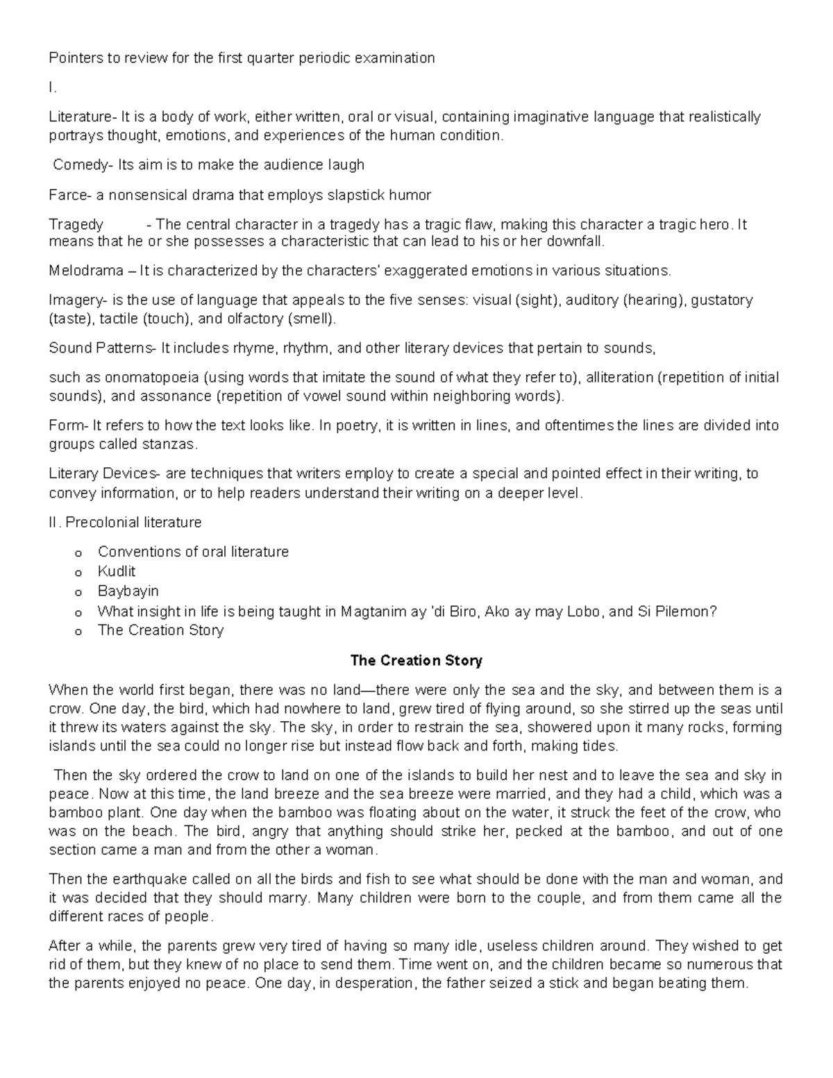 Counting like terms - Pointers to review for the first quarter periodic ...