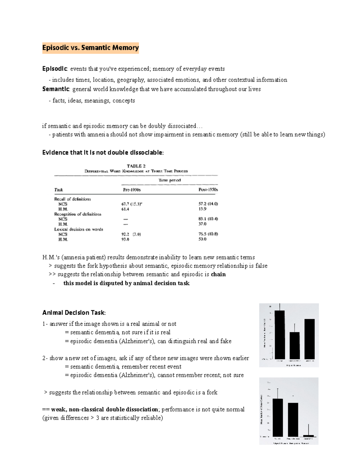 PSYC 351A Episodic vs. Semantic Memory - Episodic vs. Semantic Memory Episodic: events that you ...