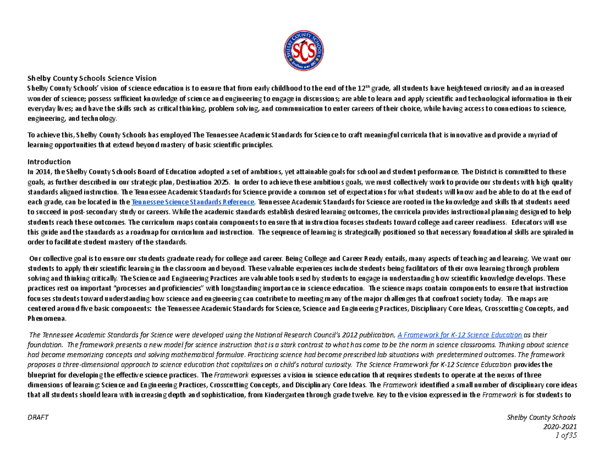 8th Grade Science Quarter 2 Curriculum Map 2020-2021 - Shelby County ...