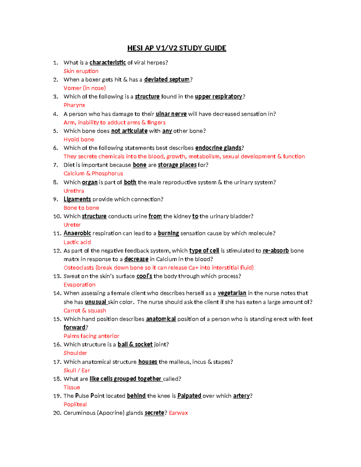 Updated HESI AP V1V2 Study Guide - HESI AP V1/V2 STUDY GUIDE What is a ...