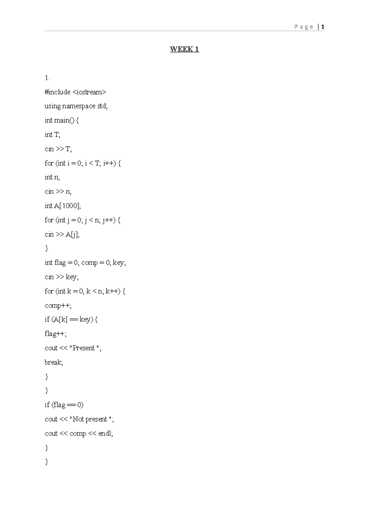 Daa Lab1 11 Daa Lab File Questions From Week 1 To Week 11 You Can Download Them And Print