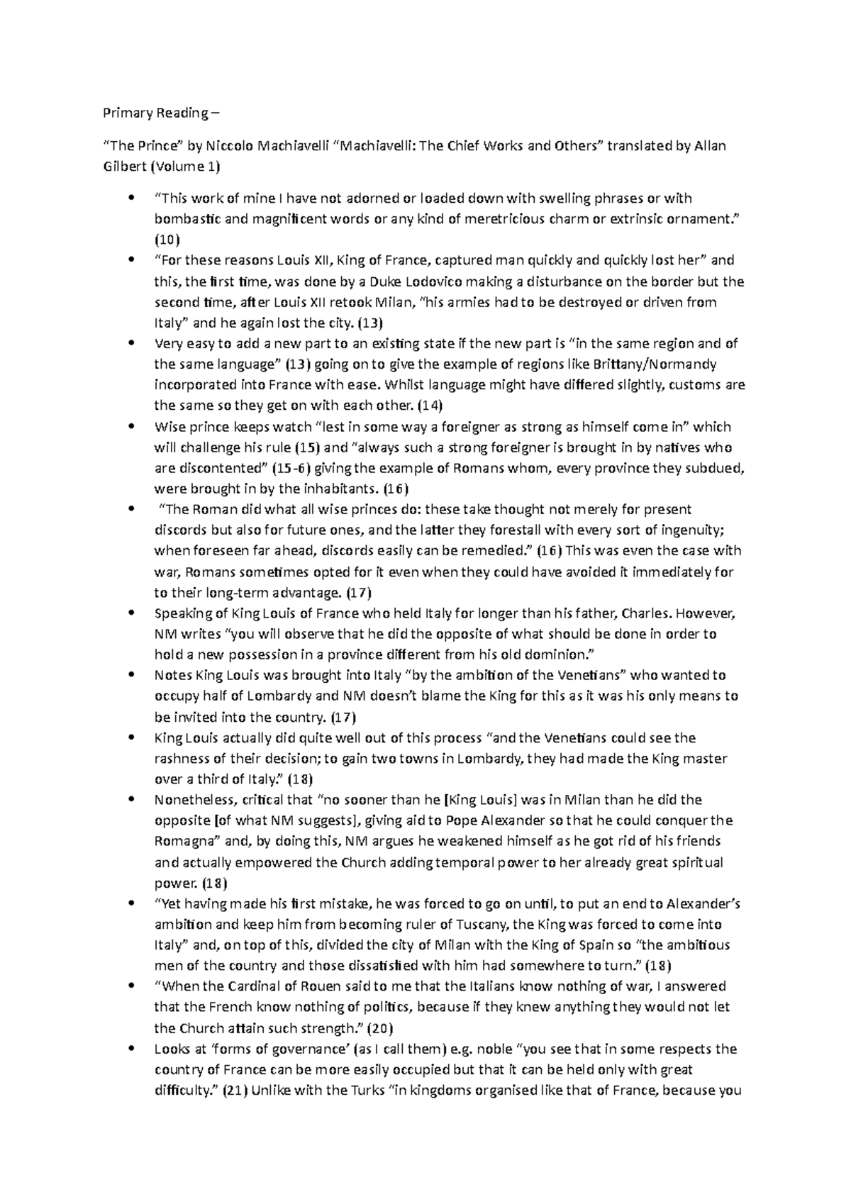 Primary Reading - Research - Primary Reading – “The Prince” by Niccolo ...