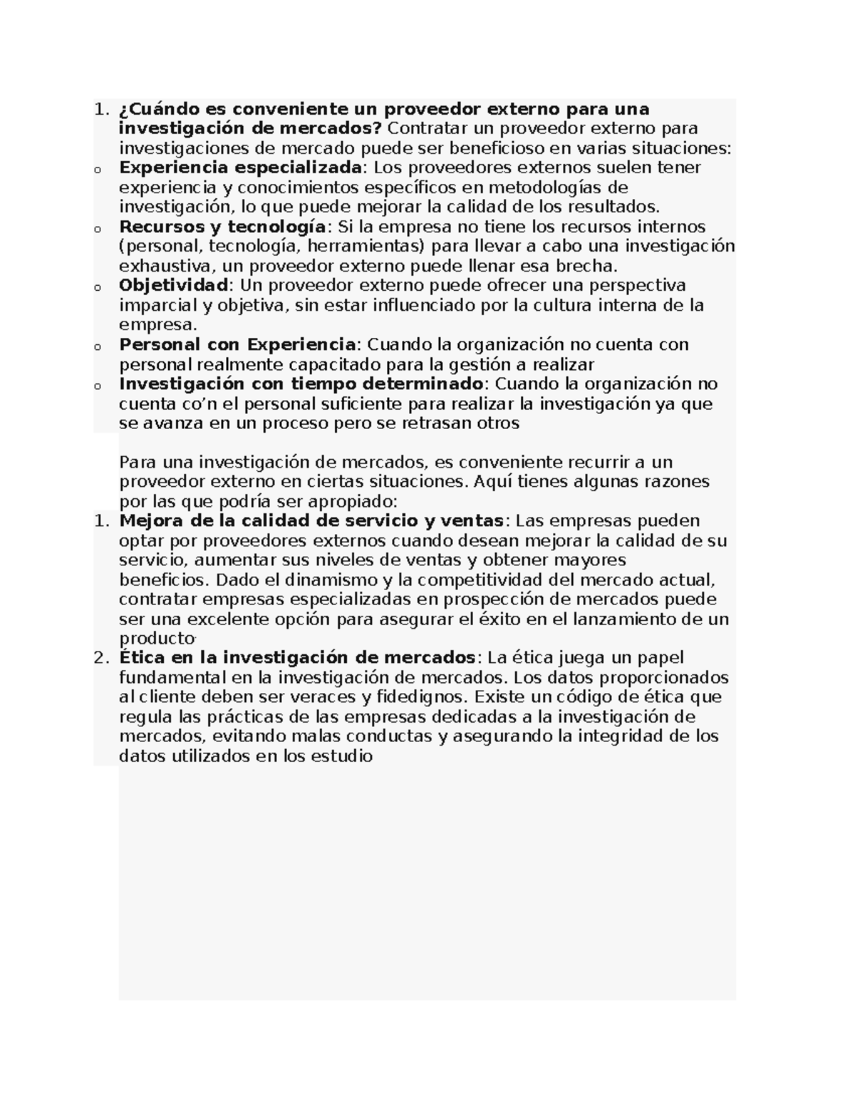 Foro 2 - ¿Cuándo es conveniente un proveedor externo para una ...