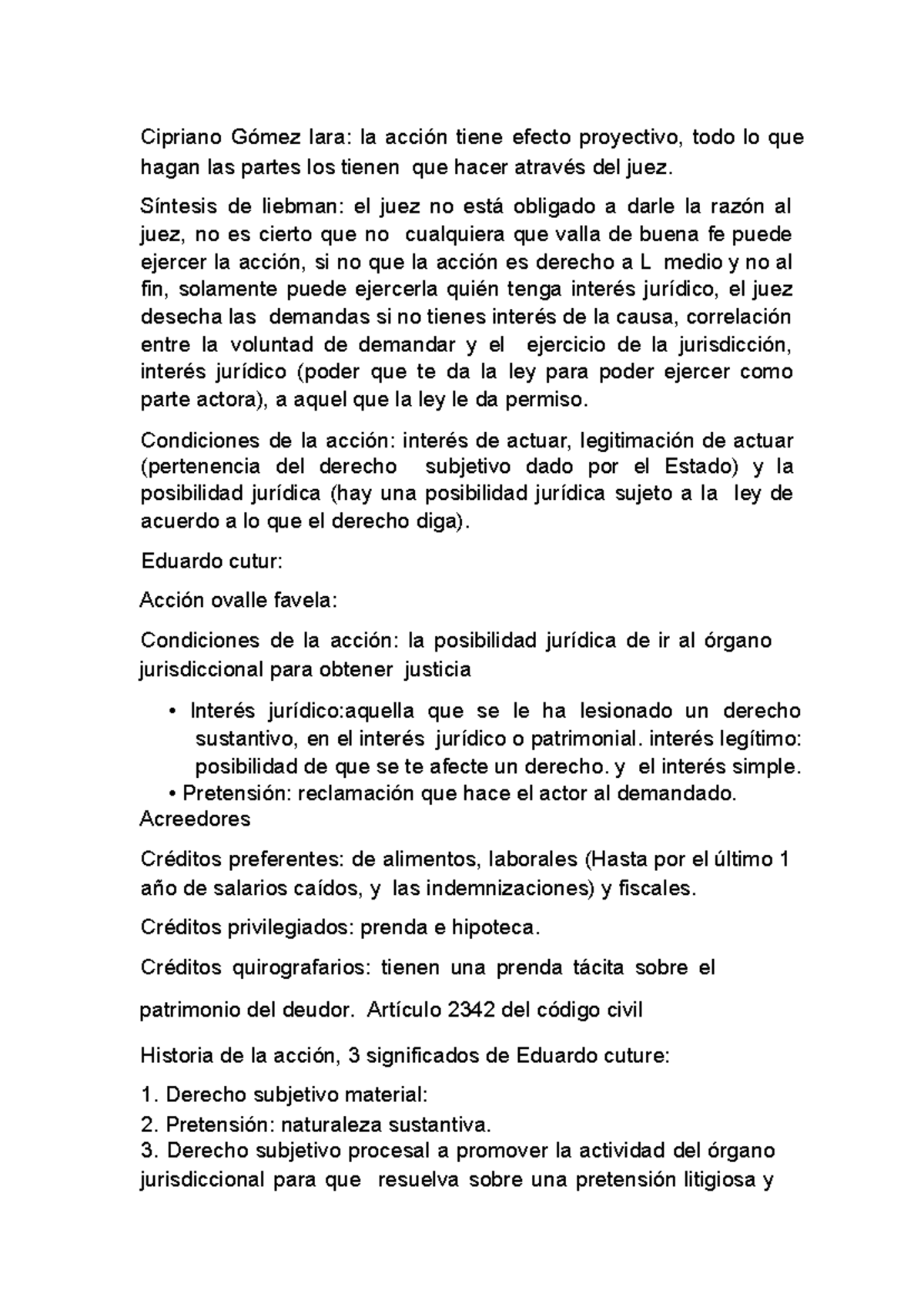 Cipriano Gómez lara la acción tiene efecto proyectivo, todo lo que ...