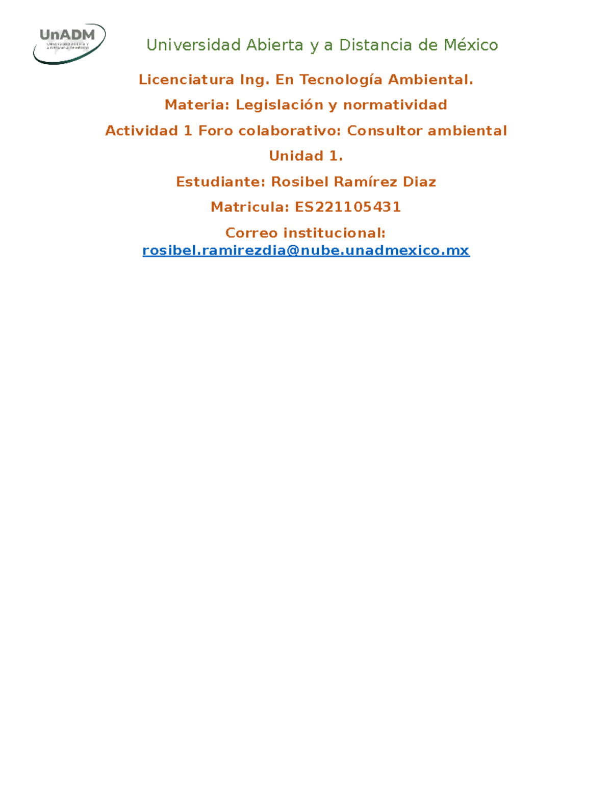 TA TLYN A1 U1 RORD - Leyes y normas aplicables para la solución de un ...