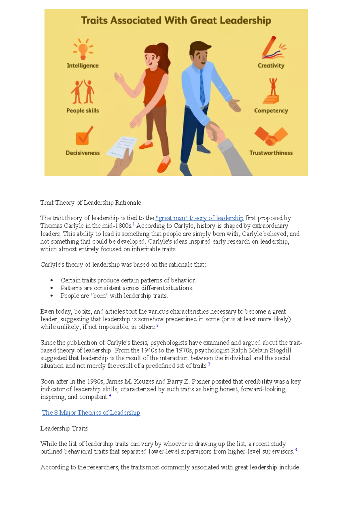 Report -Trait Theory of Leadership - Trait Theory of Leadership ...