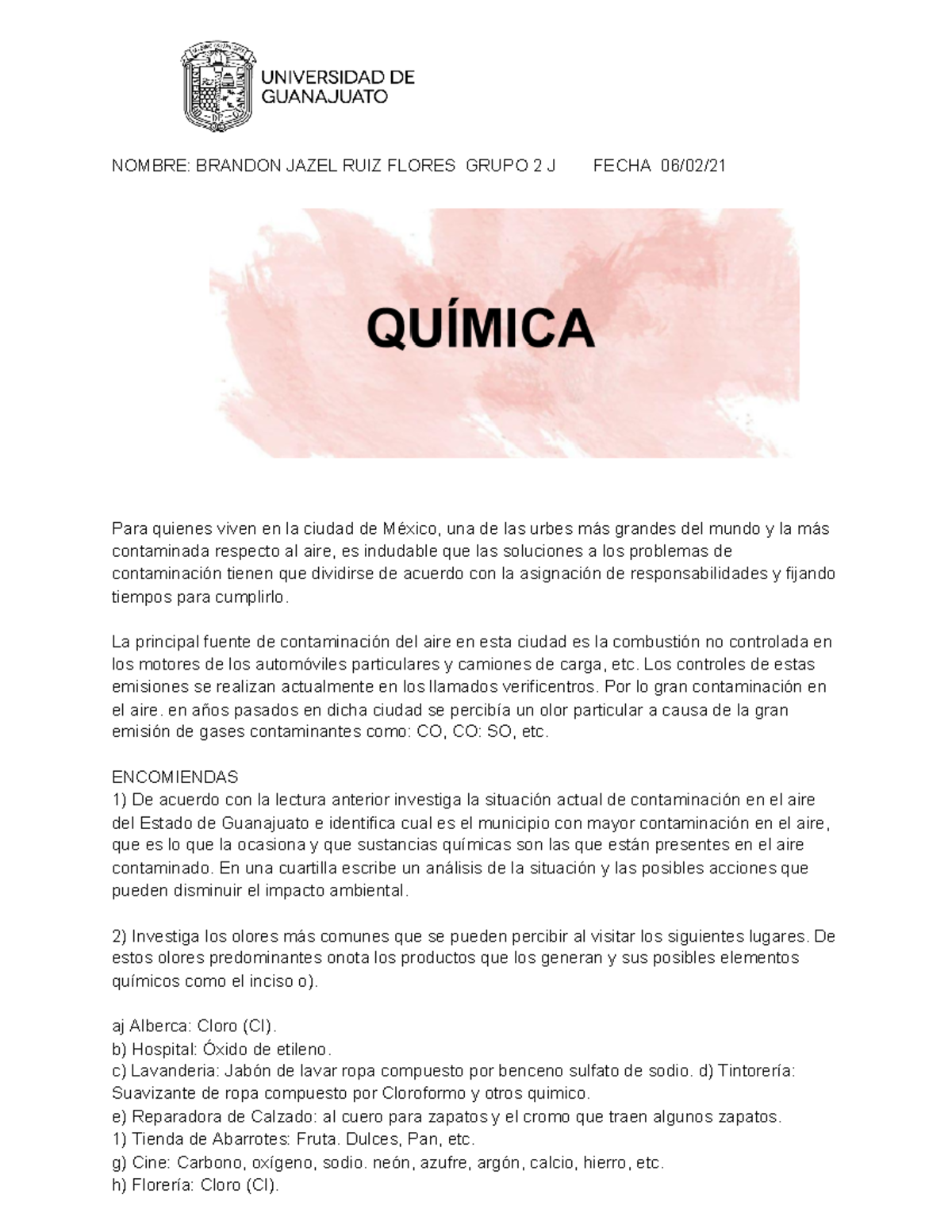 Consigna 2+ Brandonjazel+ Ruizflores - NOMBRE: BRANDON JAZEL RUIZ ...