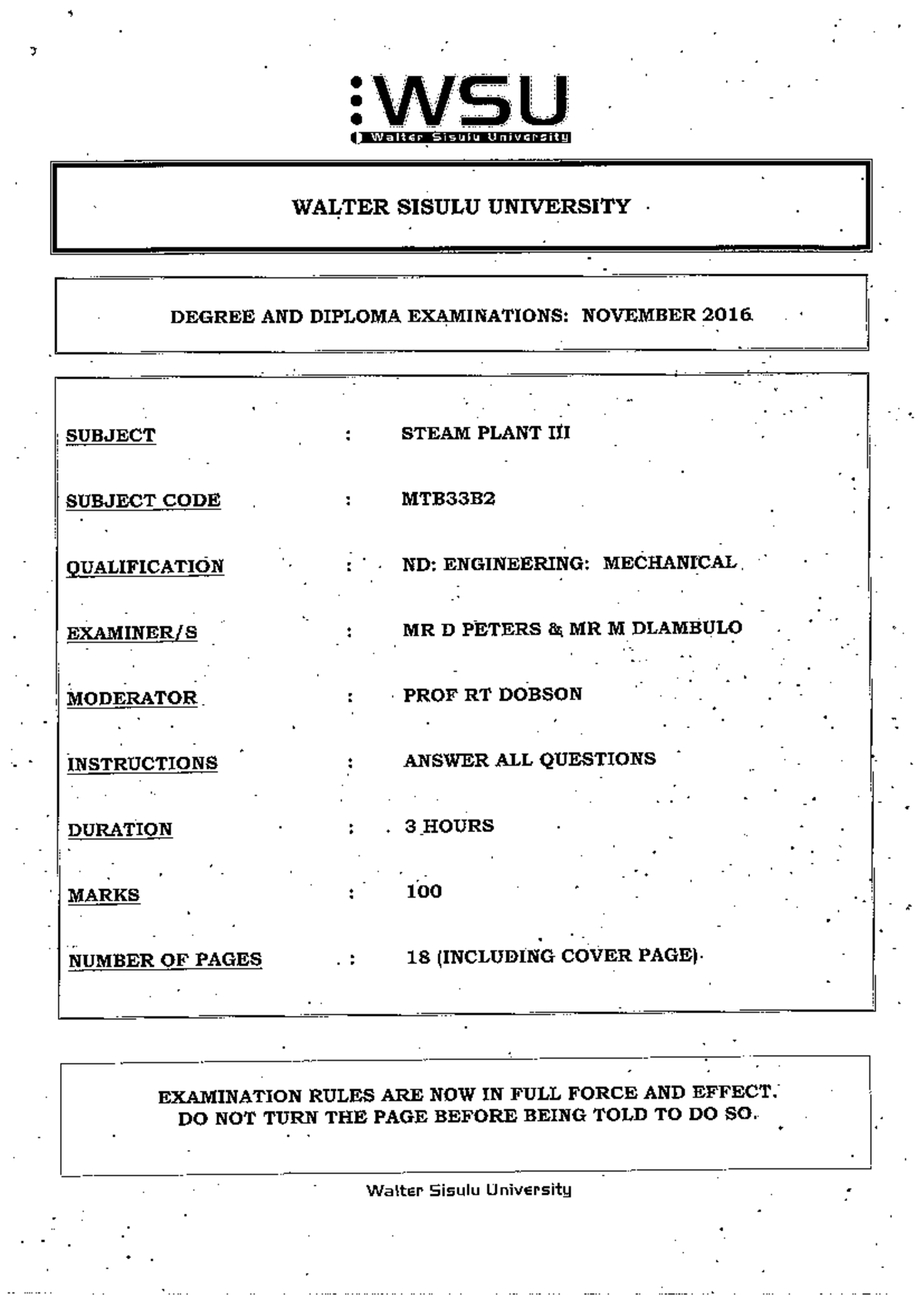 Nov 2016 a - For practice - WSU Walter Sisulu University WALTER SISULU ...