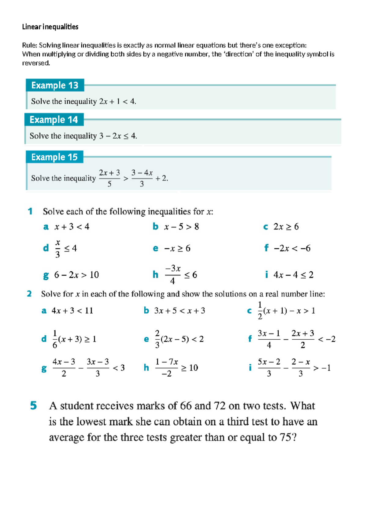 Linear inequalities - 1011SCG - Studocu