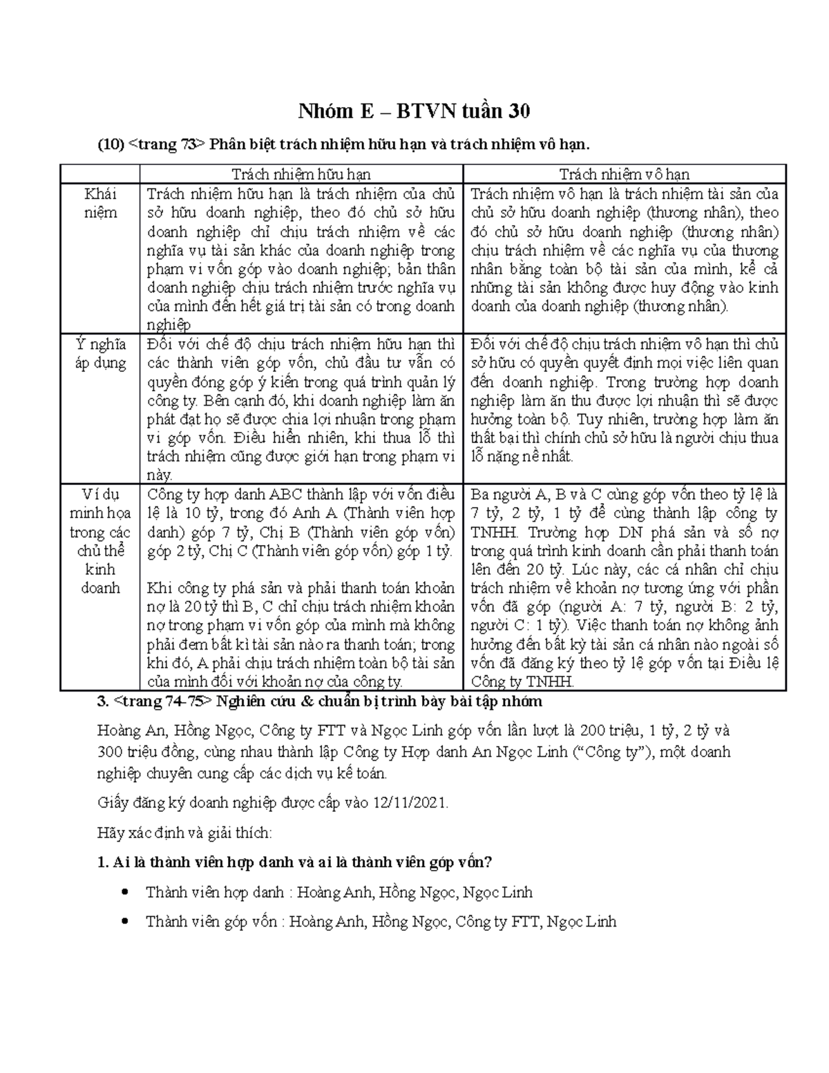 Nhóm E BTVN TUẦN 30 - bài tập về nhà môn luật - Nhóm E – BTVN tuần 30 (10) Phân - Studocu