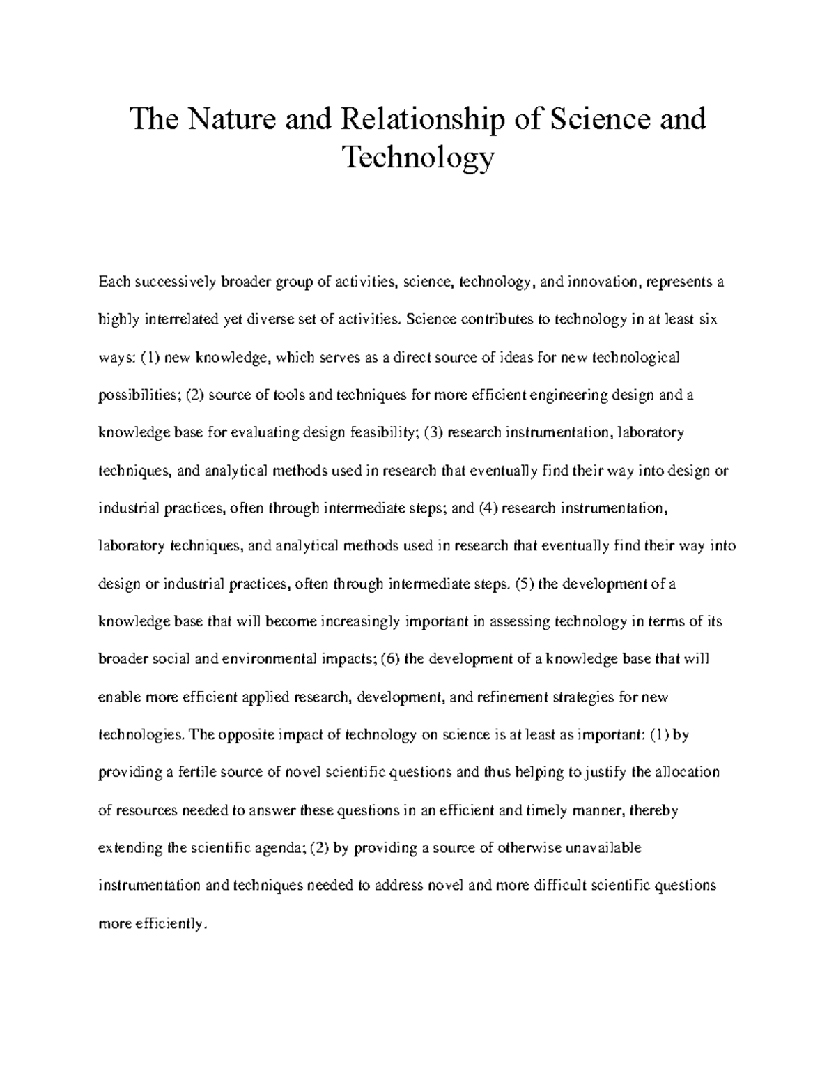 The Nature and Relationship of Science and Technology - The Nature and ...