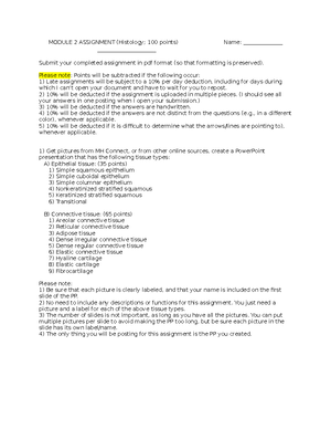 Mod 2 (Histology) Study Guide-4 - Module 2 (Histology) Study Guide ...