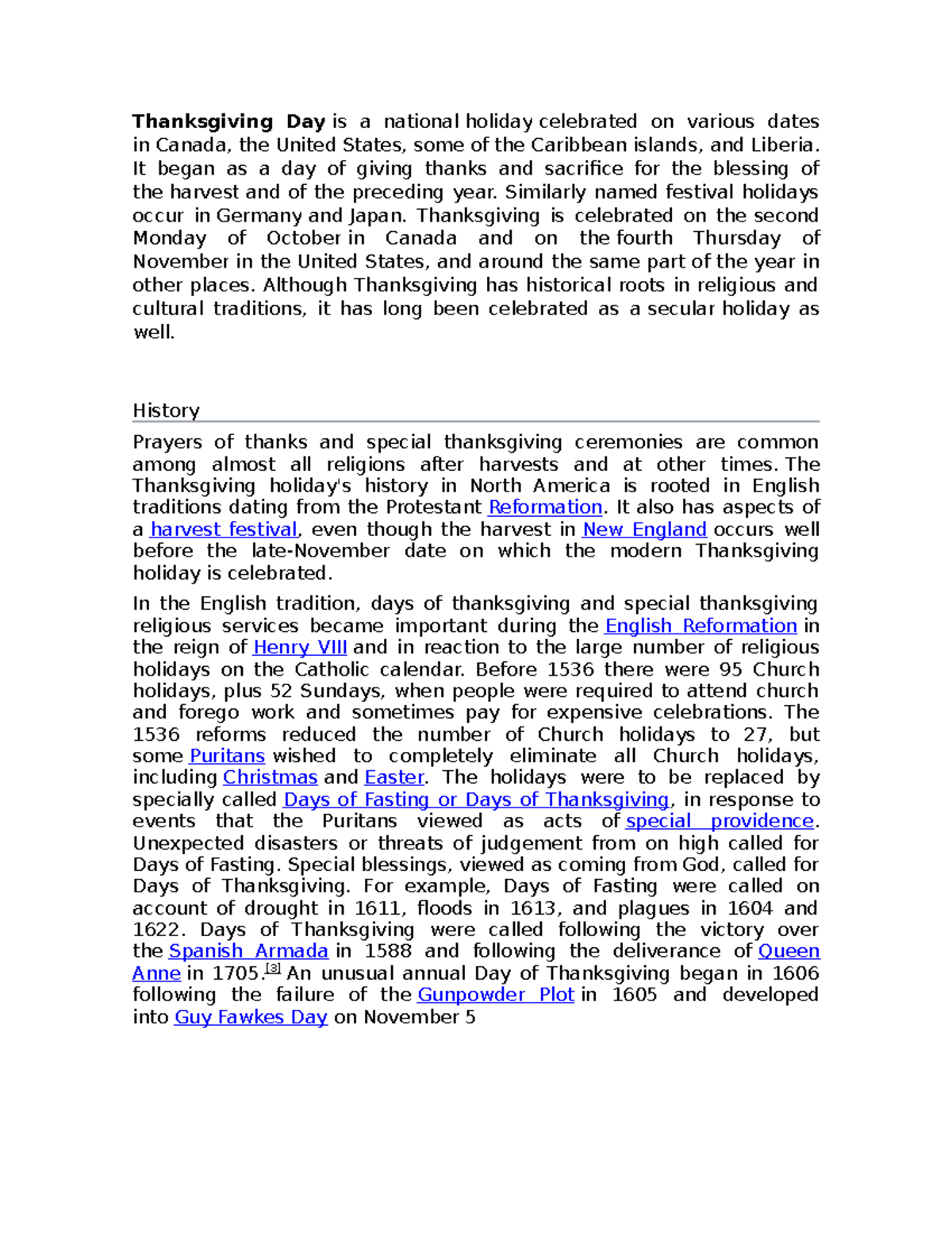 Thanksgiving Day - Apuntes 1 - Thanksgiving Day is a national holiday ...