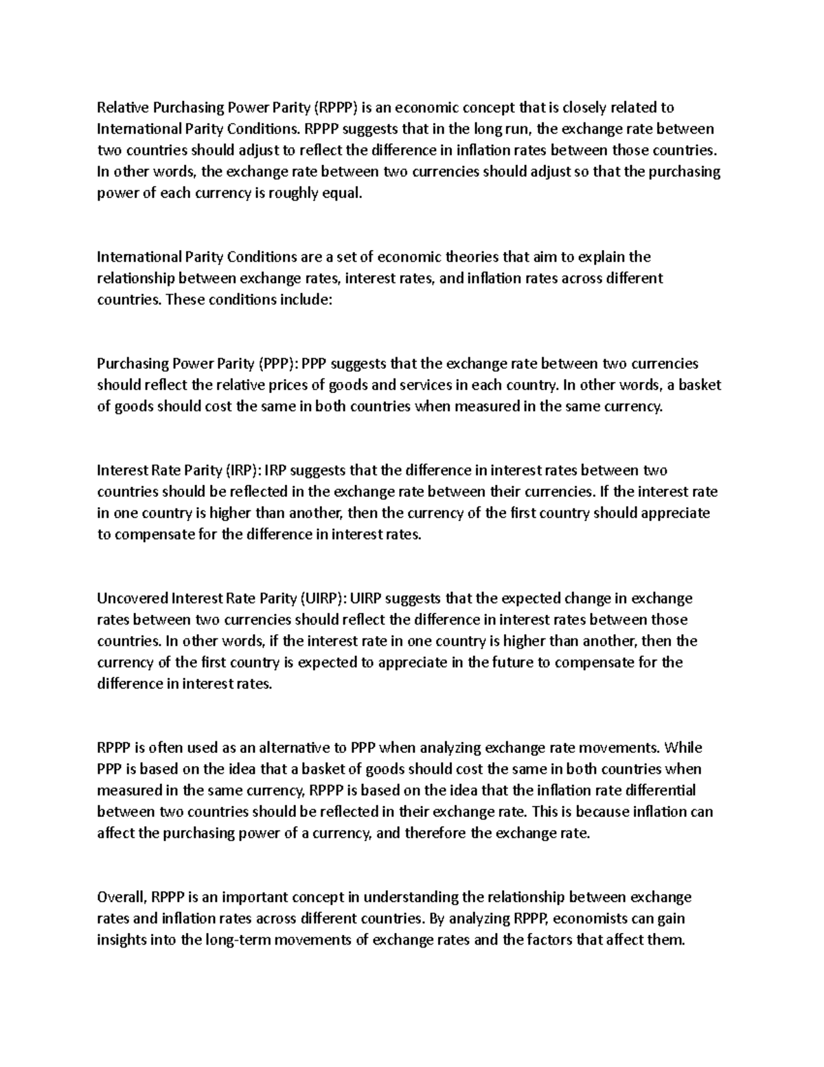 I3 - Notes on Relative Purchasing Power Parity and Partial Pass-Through ...