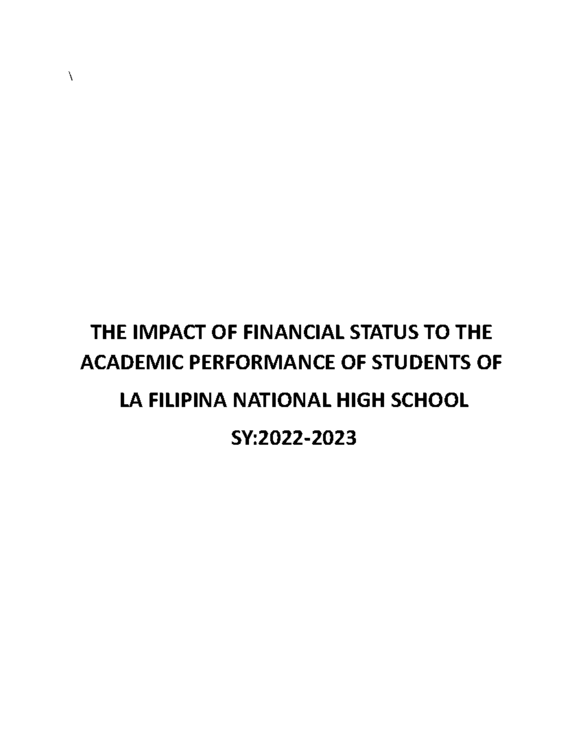 THE Impact OF Financial Status TO THE Academic Performance OF Students ...