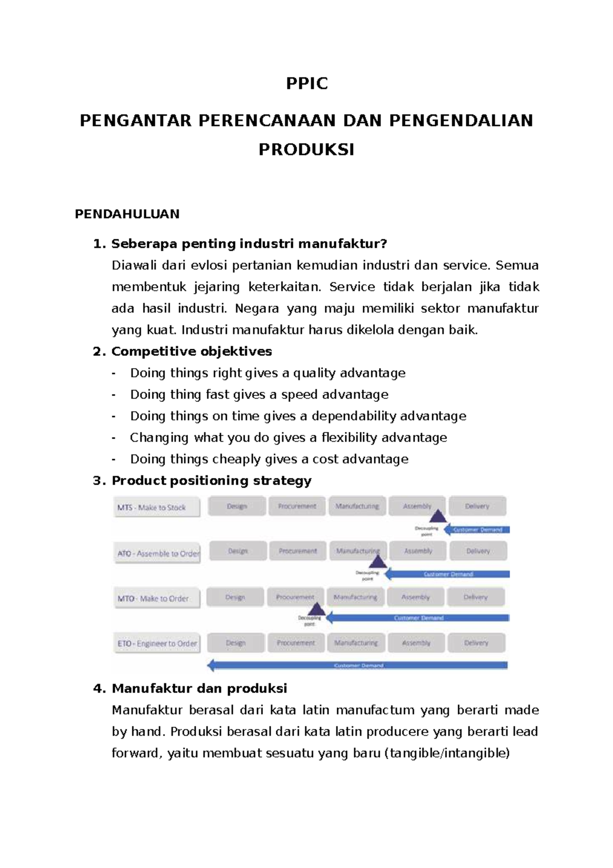 PPIC 1 part 1 - Pengantar Perencanaan dan Pengendalian Produksi - PPIC ...