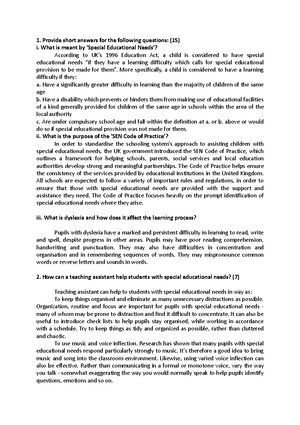 Complete teaching assisnment - Question 2: Explain why schools and ...