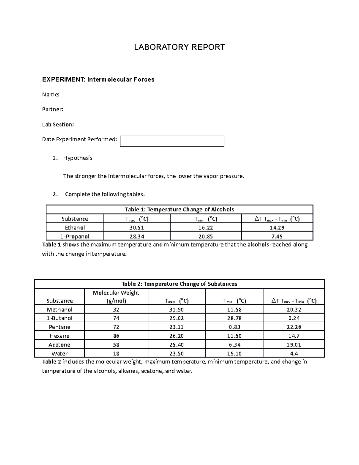 Exp 1 sd - numbers only form - LABORATORY REPORT EXPERIMENT ...
