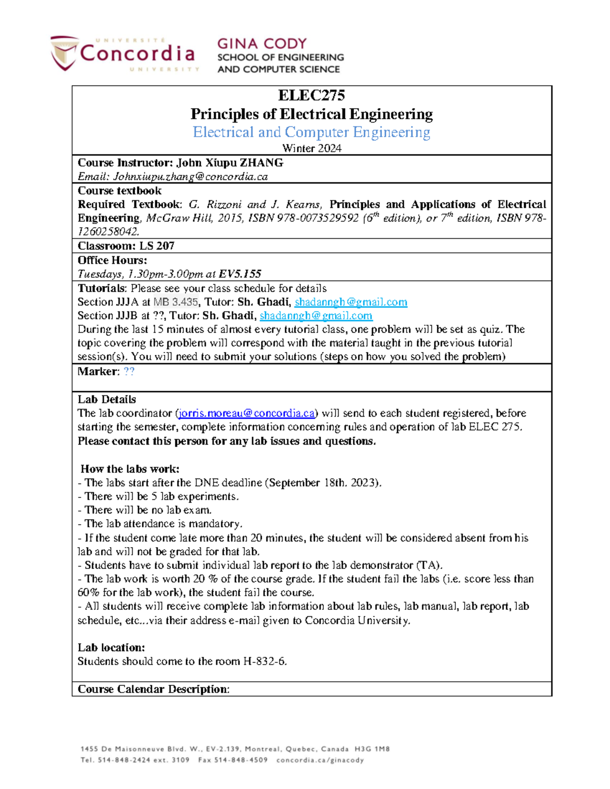 ELEC275-2024 - Course - ELEC Principles of Electrical Engineering ...