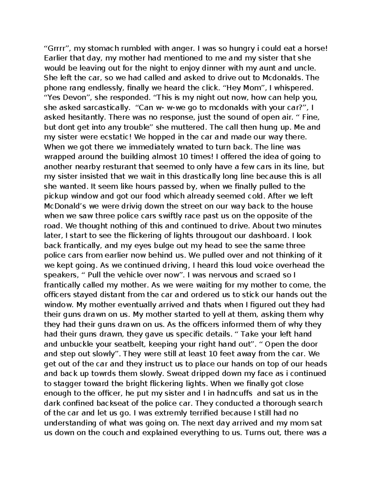 Essay Rough Draft Bjnkmkmk “grrrr” My Stomach Rumbled With Anger I Was So Hungry I Could