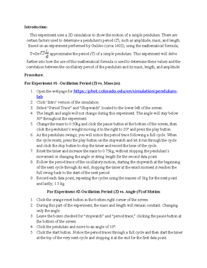 Lab6 Ramp Forces Motion Physics 100 - Forces Virtual Lab: Go to - Studocu