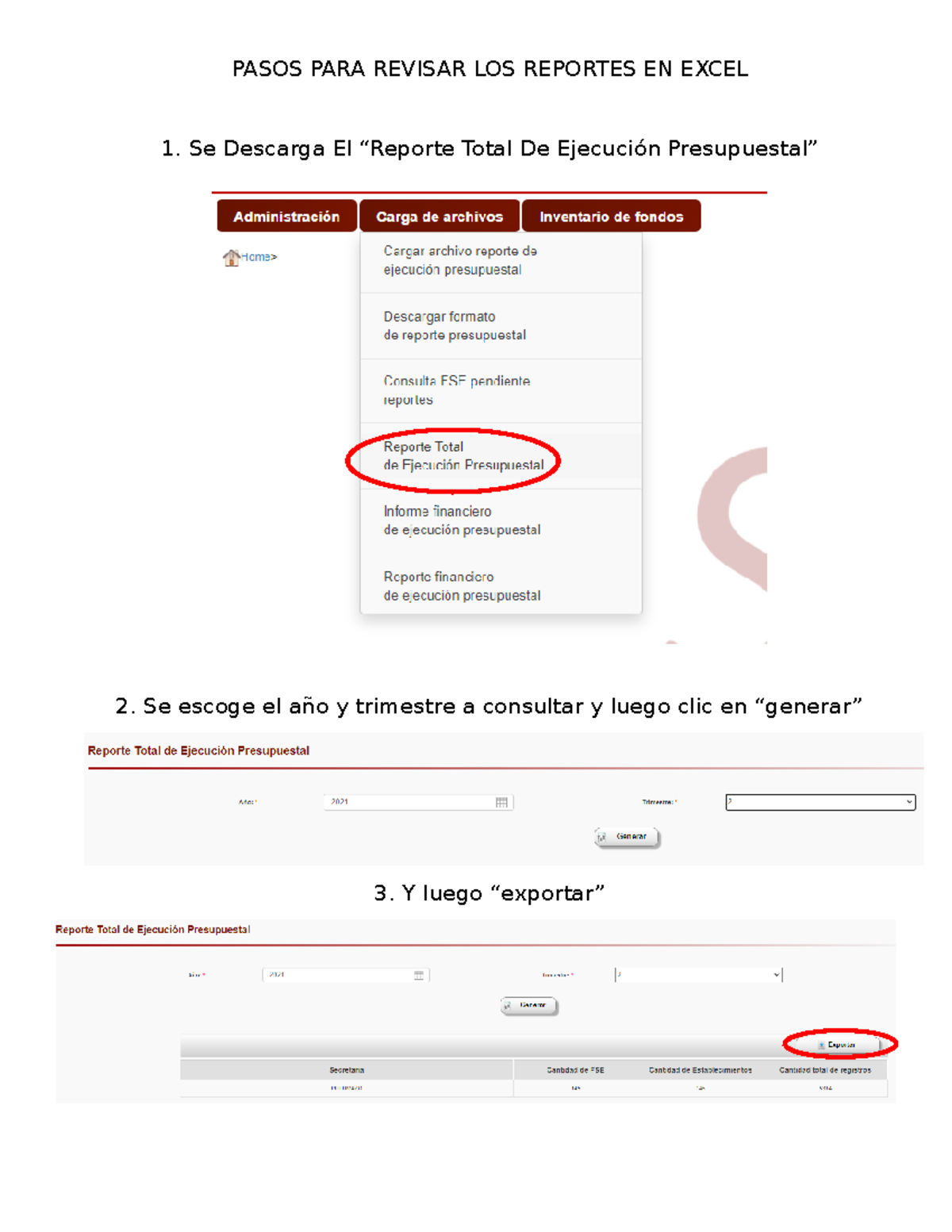 Pasos para Revisar Campos en Blanco - PASOS PARA REVISAR LOS REPORTES ...