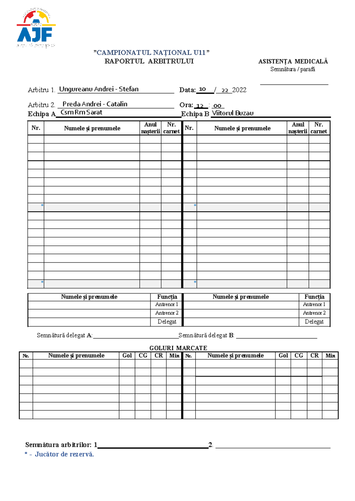 Raport Arbitru U12-U11 221021 213335 10 - ”CAMPIONATUL NAȚIONAL U 11 ...