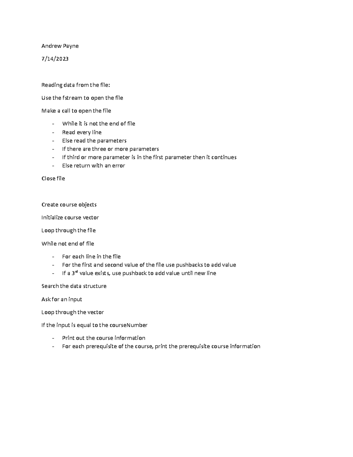 Vector Data Structure Uwu Andrew Payne 714 Reading Data From The File Use The Fstream To