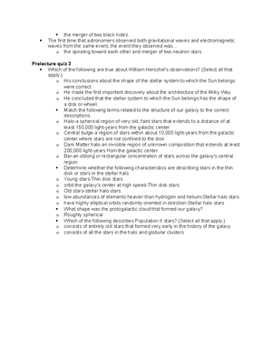 Test #1 Review Sheet - Summary Stars,Galaxies & Universe - TEST STUDY ...